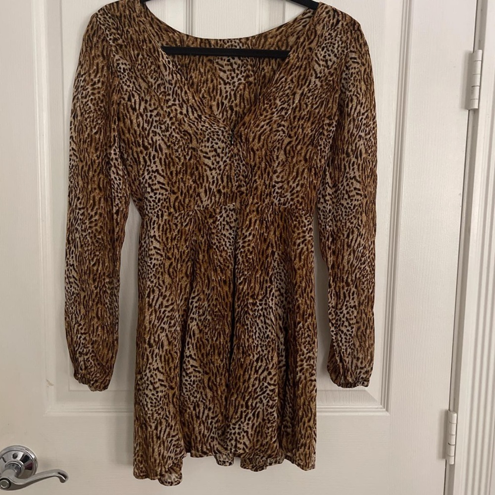 Reformation Animal Print Mini Dress - Gem